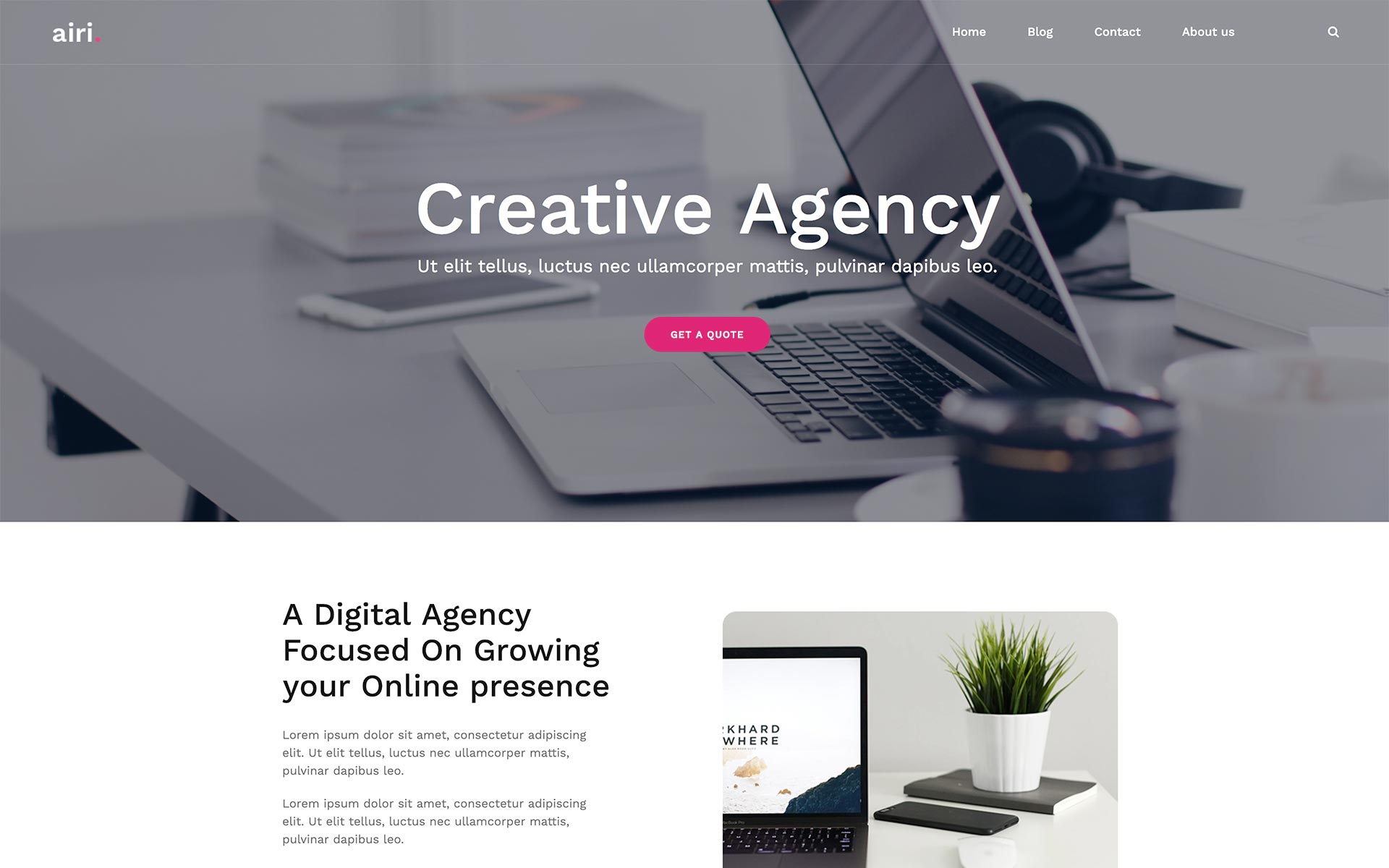 Airi - Free Business Wordpress Theme - Free Wordpress Themes on ...